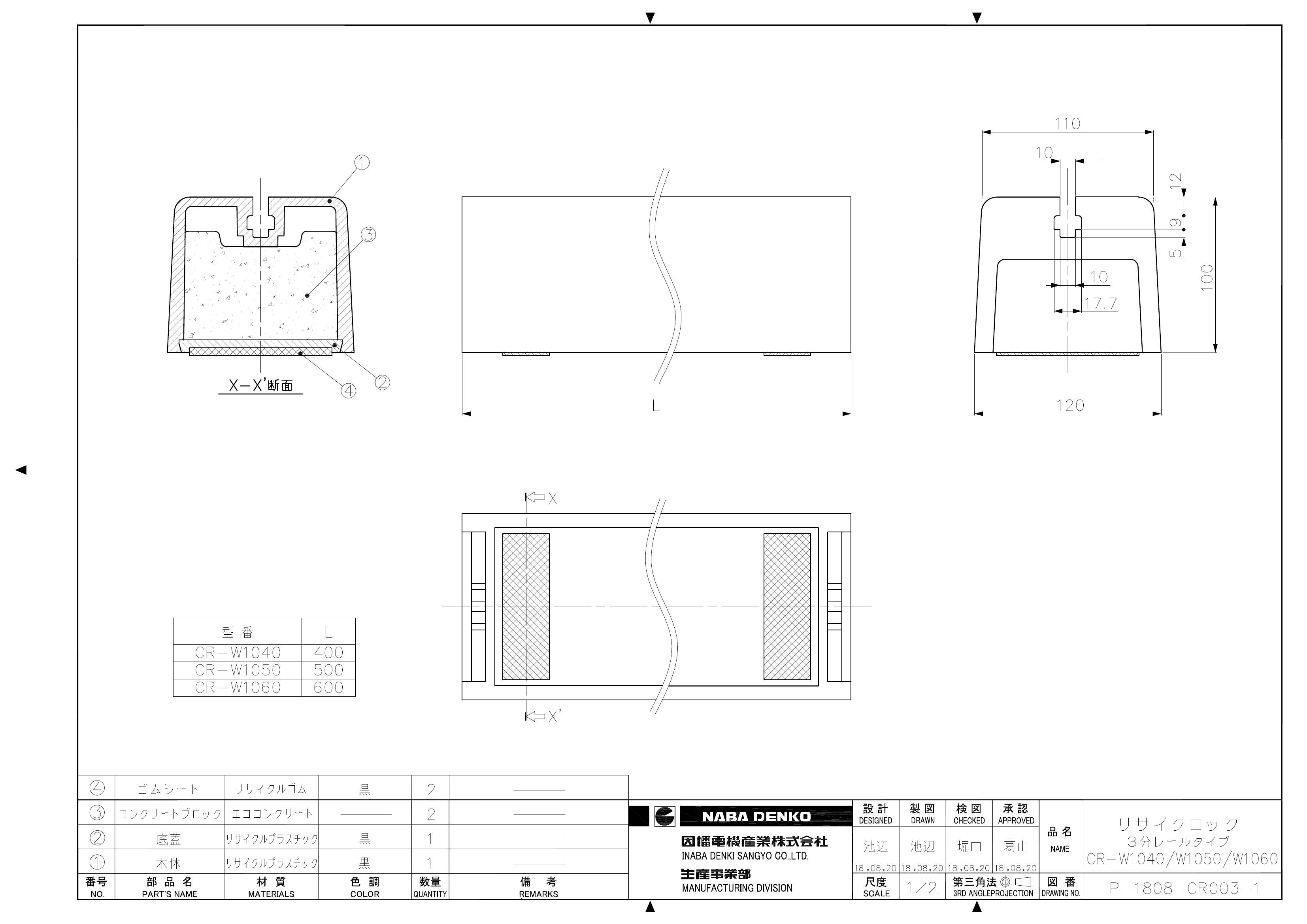 【CR-W】リサイクロックCR 3分レールタイプ | 製品情報 | 因幡電工 INABA DENKO（因幡電機産業）