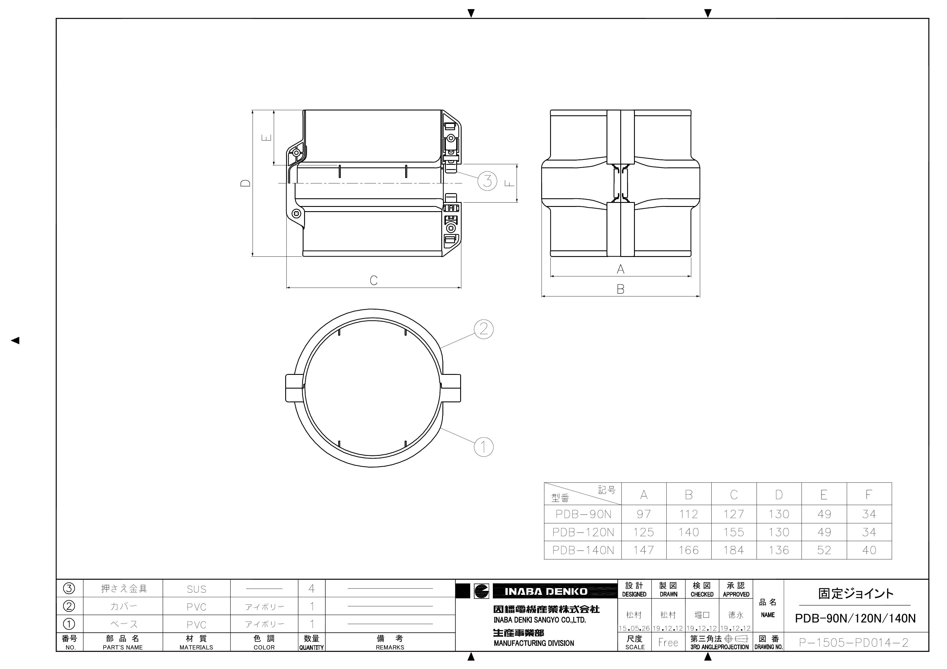 【PDB-N】固定ジョイント | 製品情報 | 因幡電工 INABA DENKO（因幡電機産業）